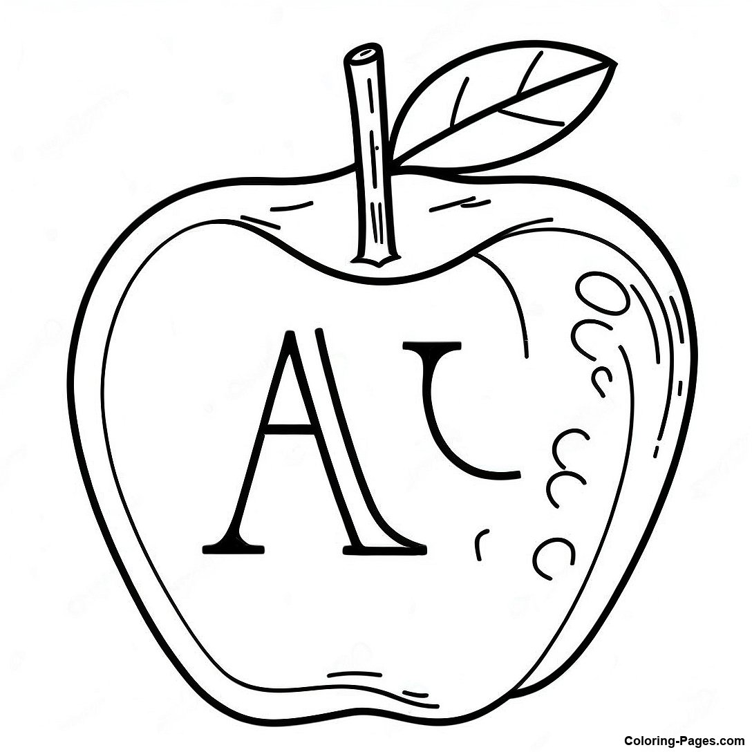 A Is For Apple Alphabet Lore Coloring Page | Coloring-Pages.com
