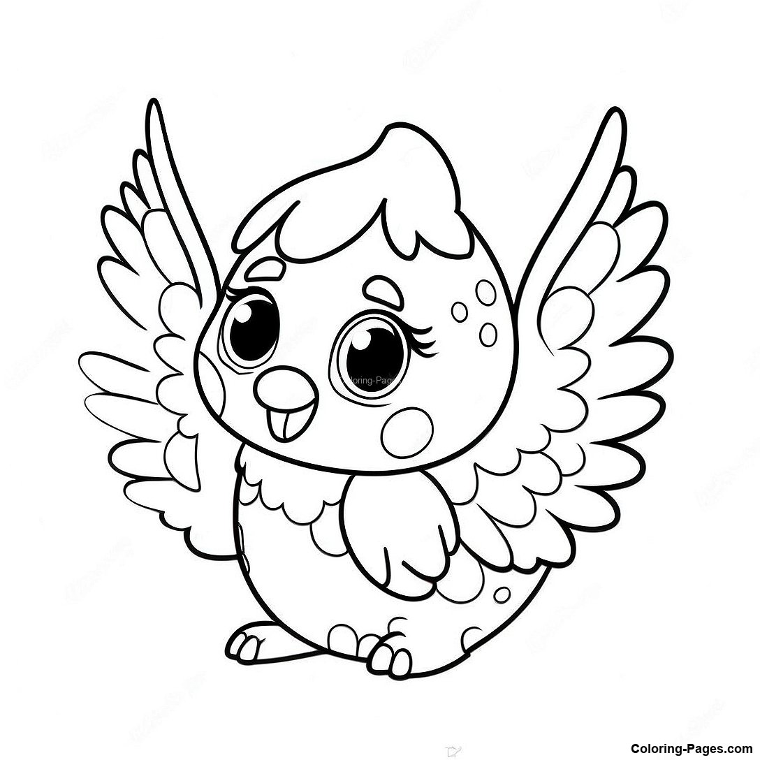 Adorable Hatchimal With Wings Coloring Page | Coloring-Pages.com