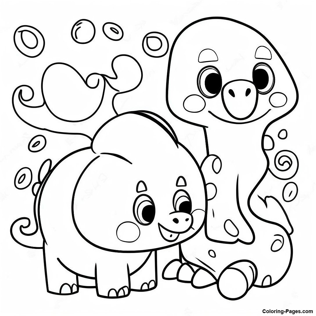 Adorable Skzoo Animals Coloring Page | Coloring-Pages.com