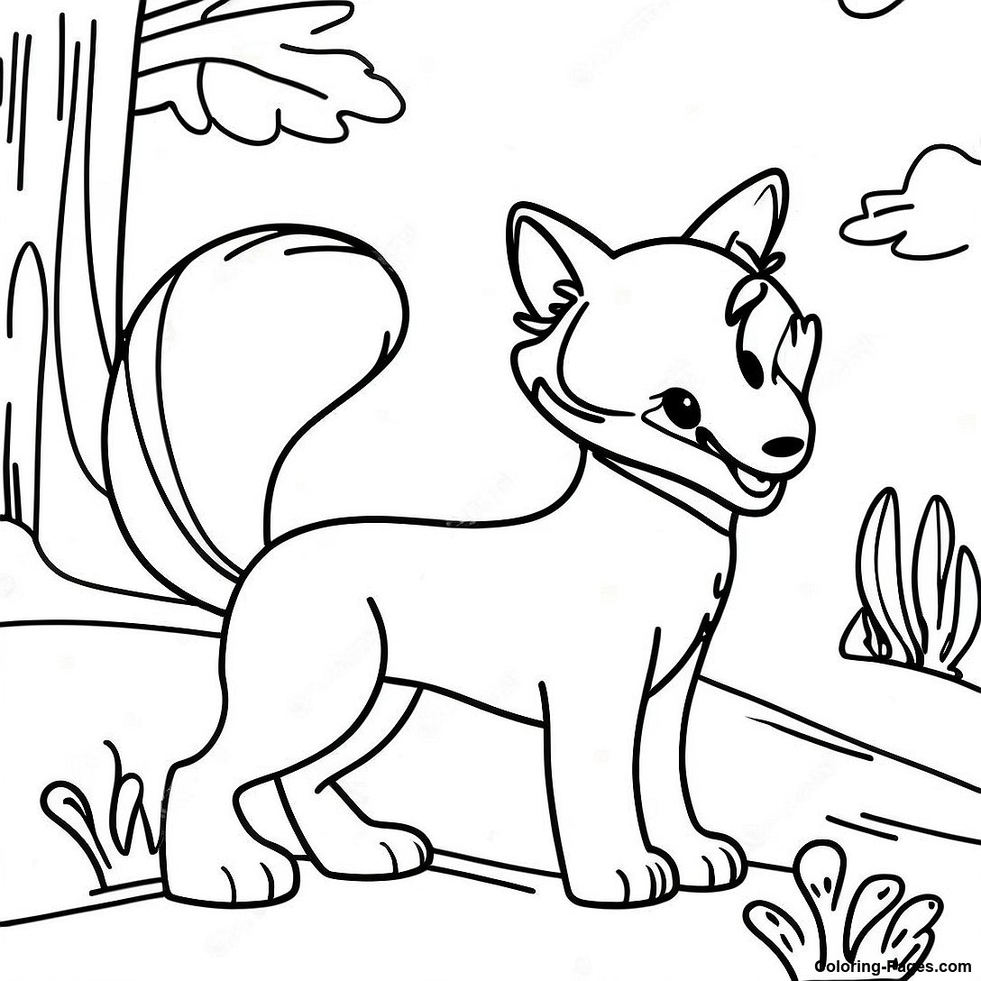 Adventurous Fox And Hound Coloring Page | Coloring-Pages.com