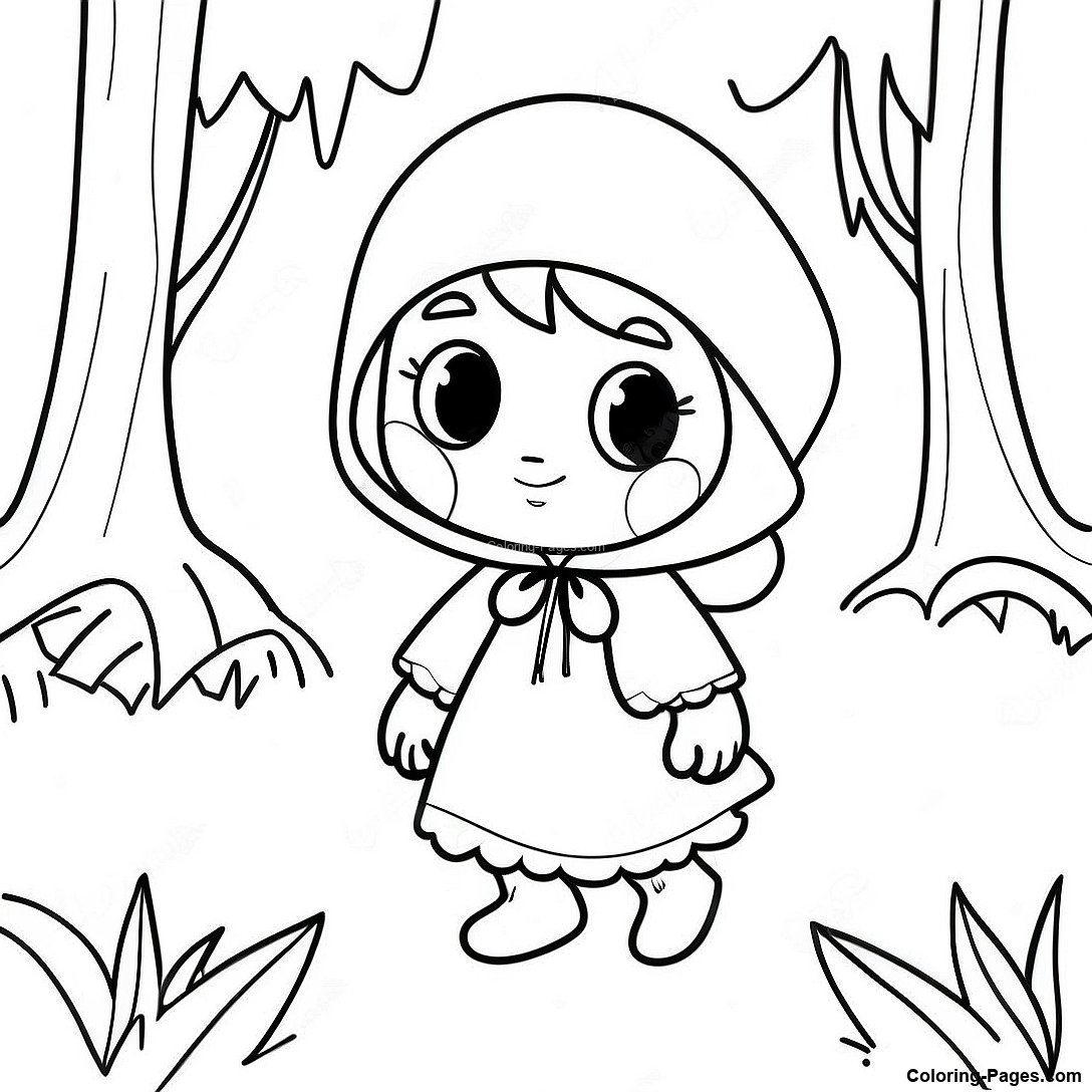Adventurous Little Red Riding Hood Coloring Page | Coloring-Pages.com