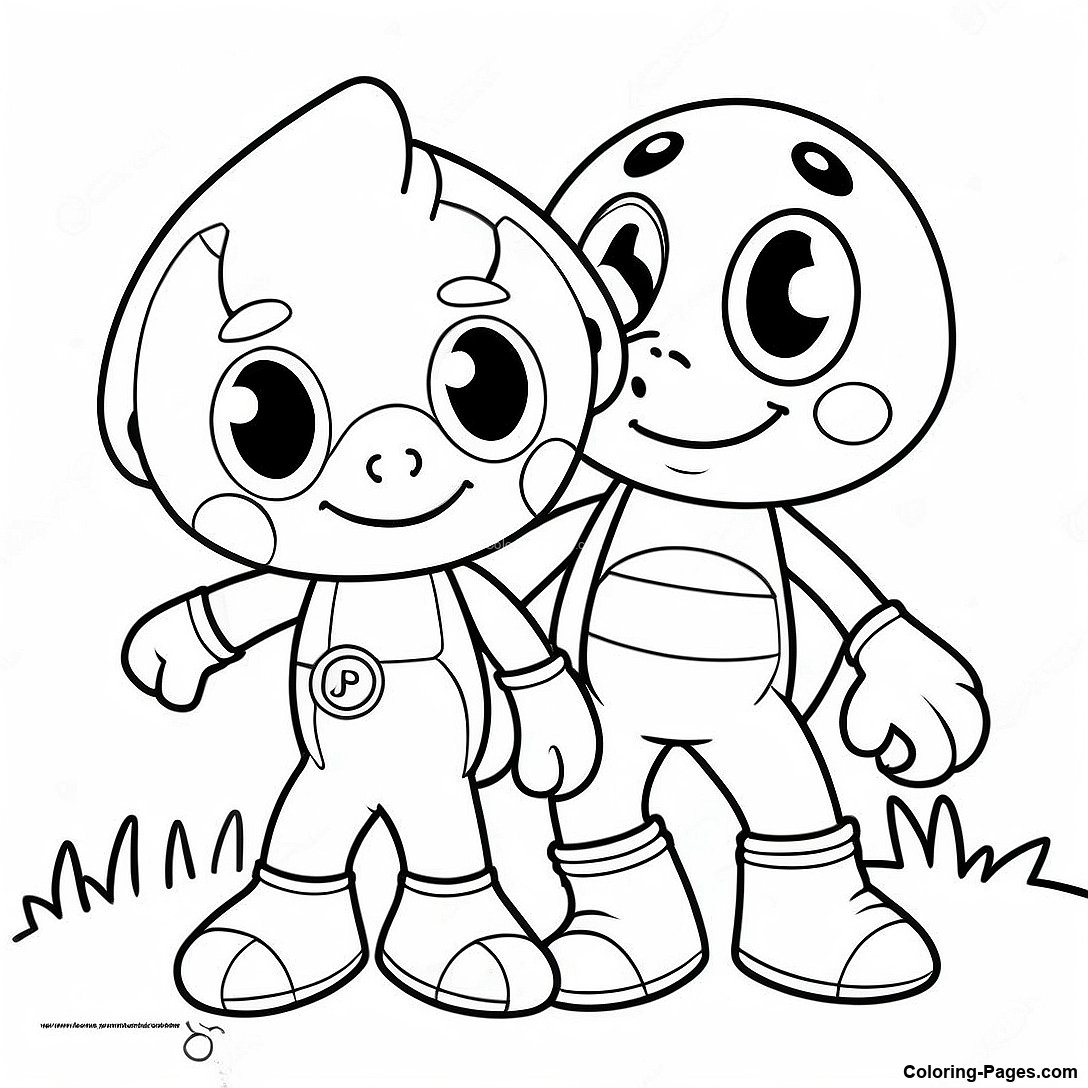 Adventurous Mikey And Jj Coloring Page | Coloring-Pages.com