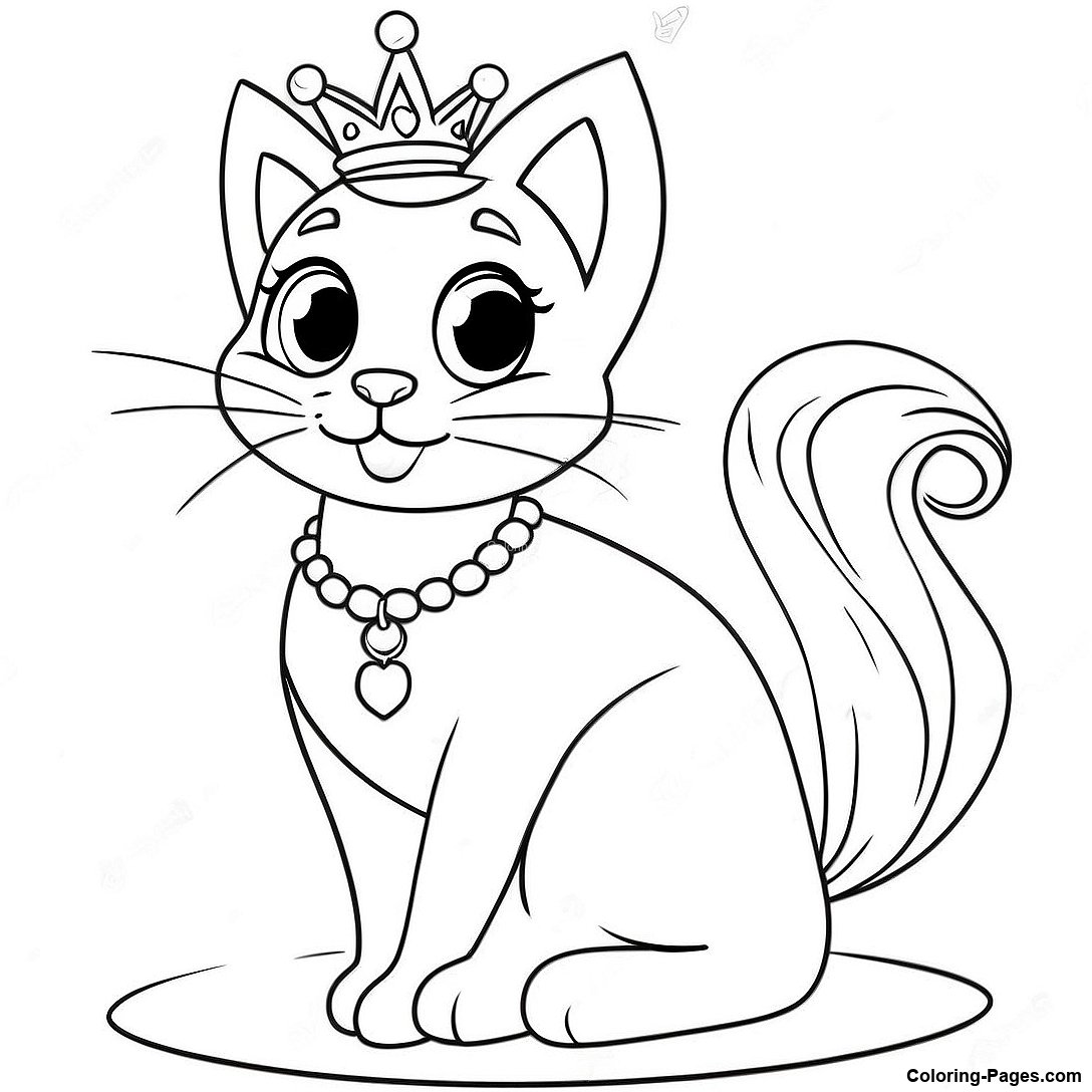 Adventurous Princess Kitty Coloring Page | Coloring-Pages.com