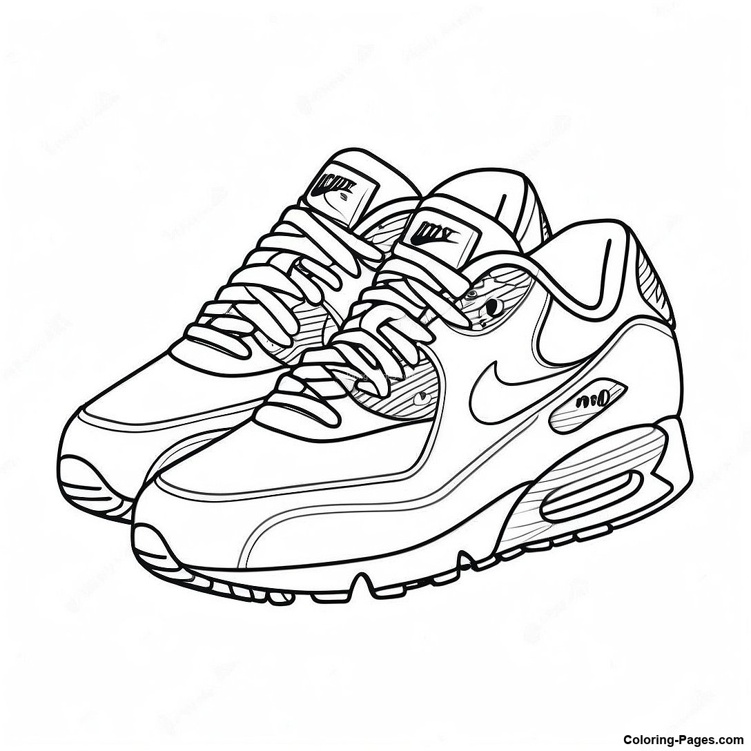 Air Max Sneaker Coloring Page | Coloring-Pages.com