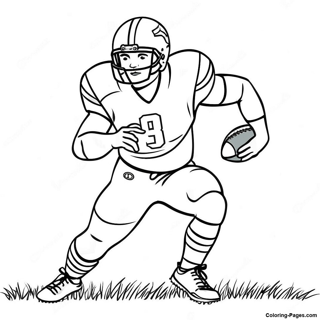 Aj Brown With Football Coloring Page | Coloring-Pages.com