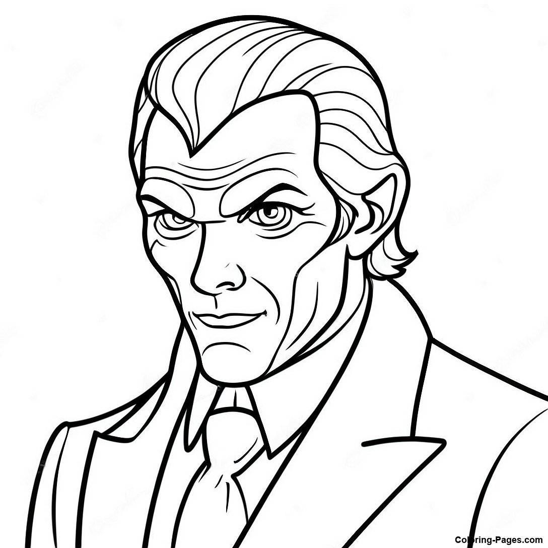 Alastor In A Suit Coloring Page | Coloring-Pages.com