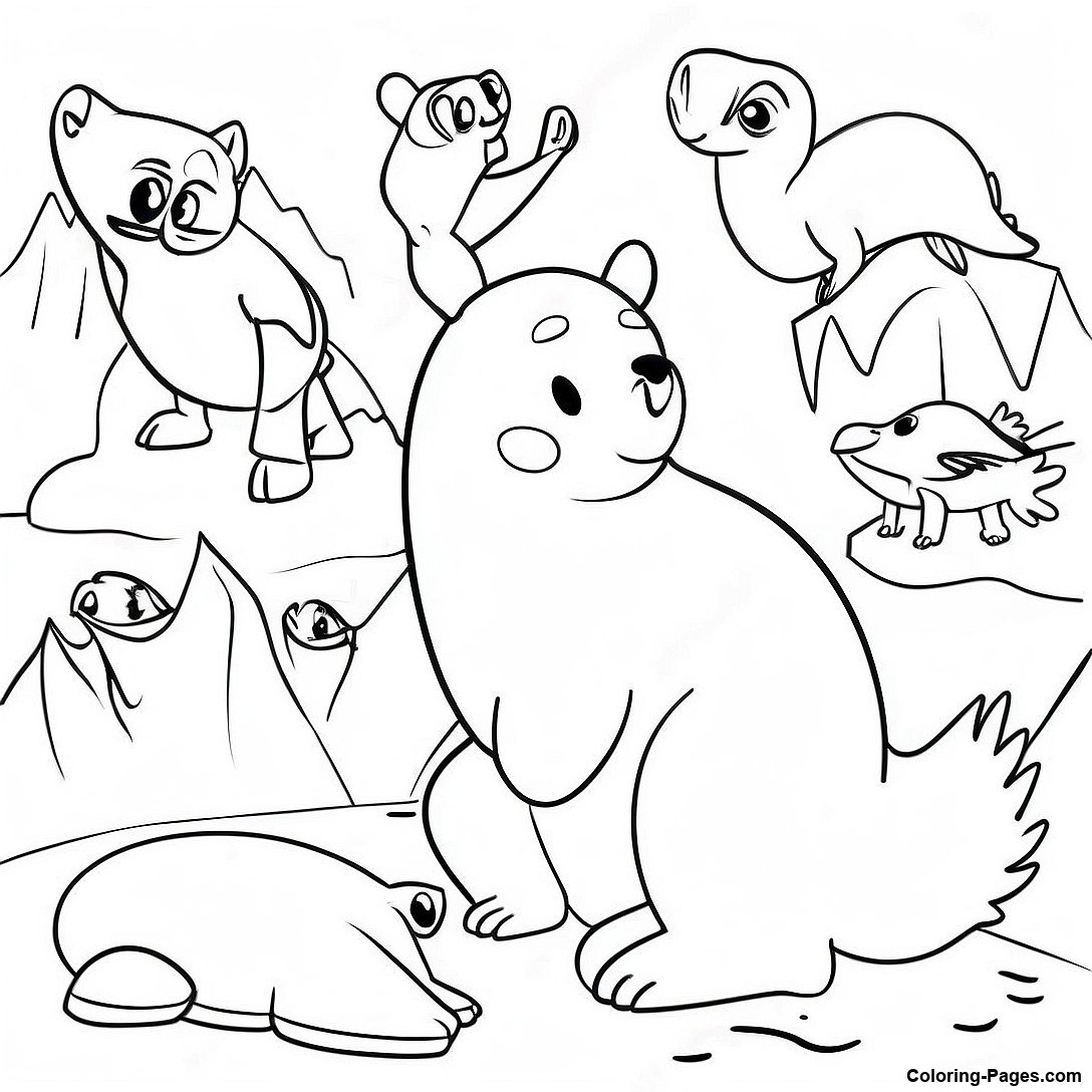 Arctic Animals Coloring Page | Coloring-Pages.com