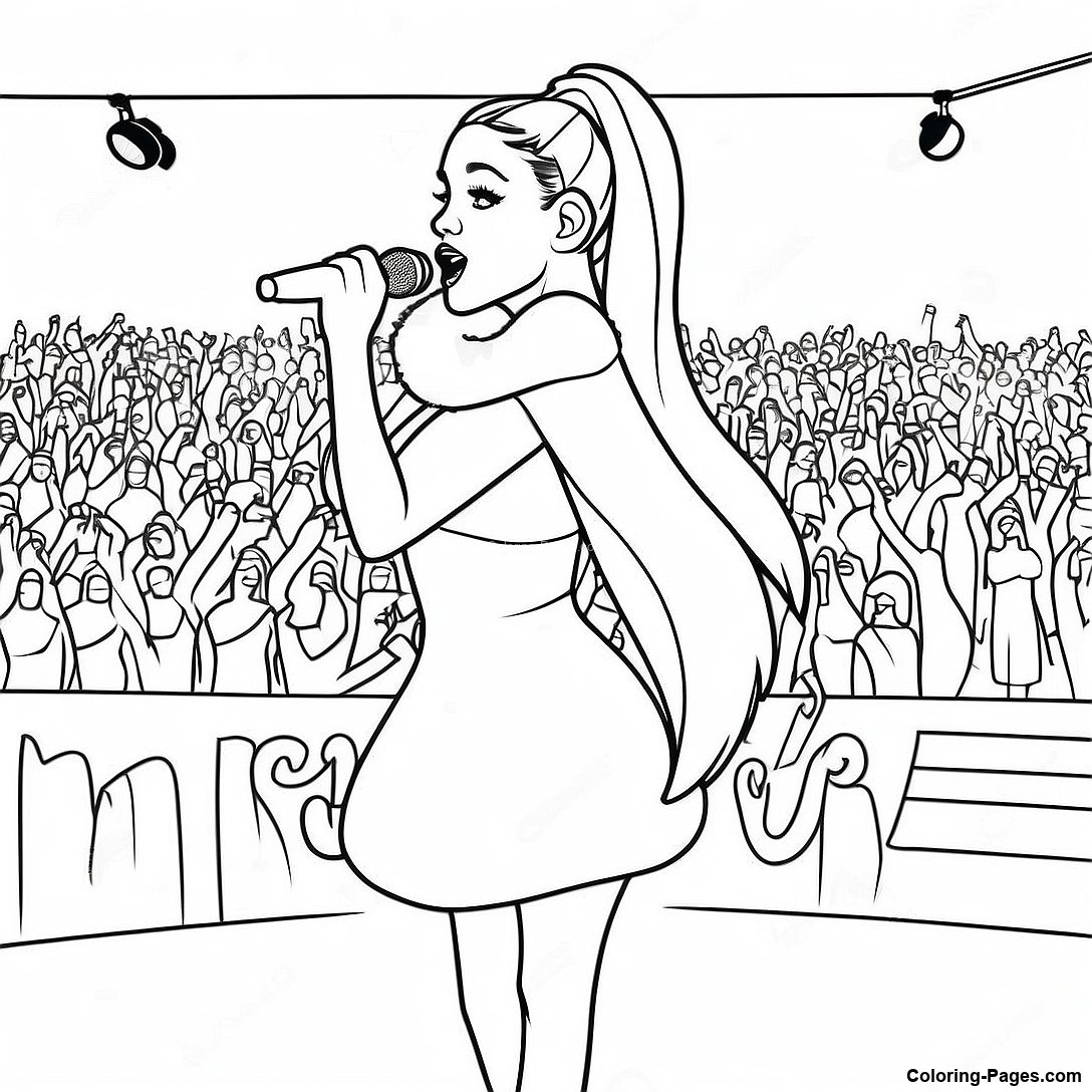 Ariana Grande In Concert Coloring Page | Coloring-Pages.com