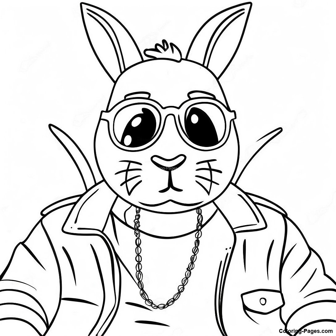 Bad Bunny Coloring Page | Coloring-Pages.com