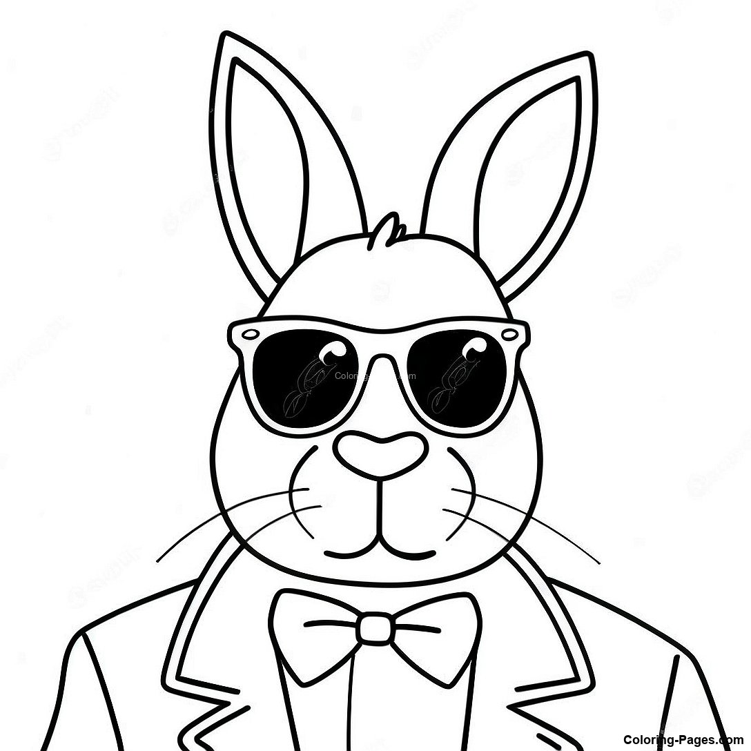 Bad Bunny With Sunglasses Coloring Page | Coloring-Pages.com