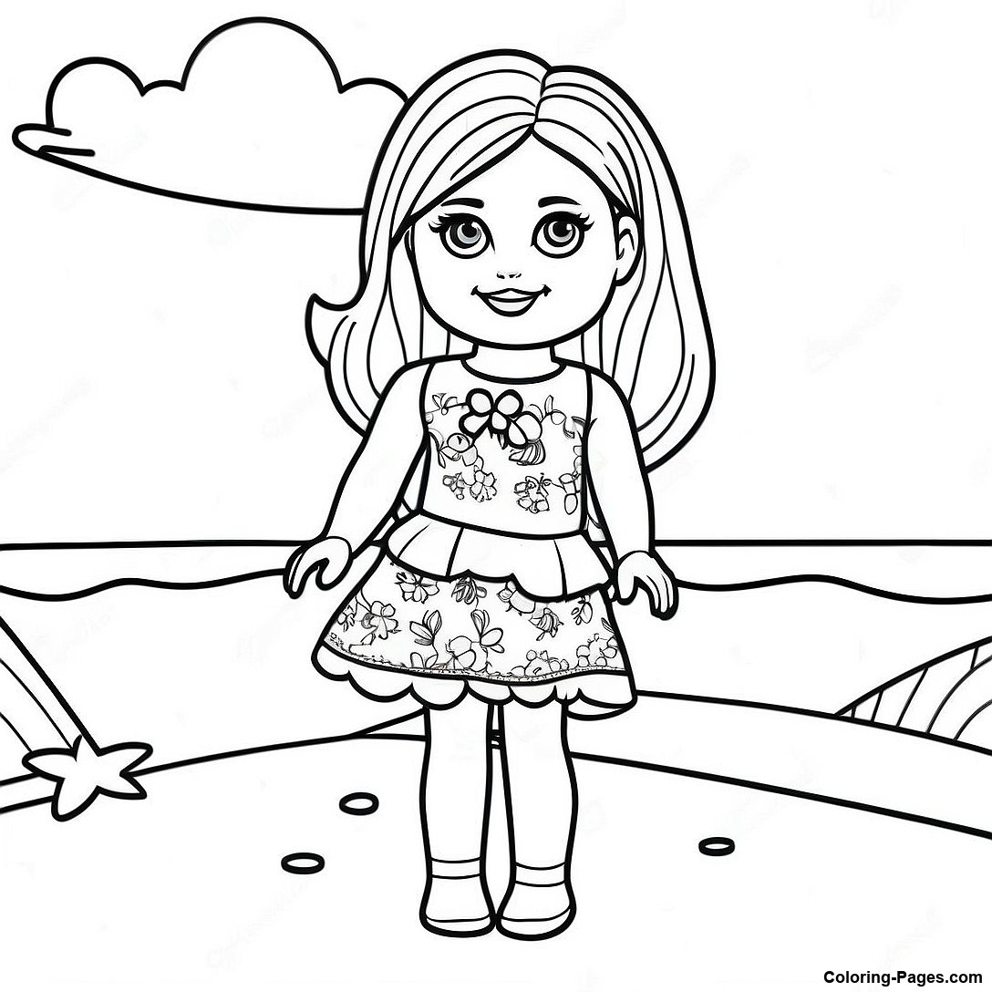 Barbie Chelsea At The Beach Coloring Page | Coloring-Pages.com