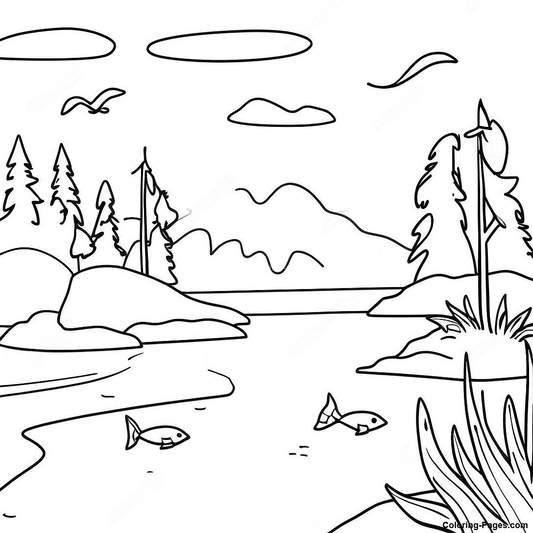 Beautiful Michigan Lakes Coloring Page | Coloring-Pages.com