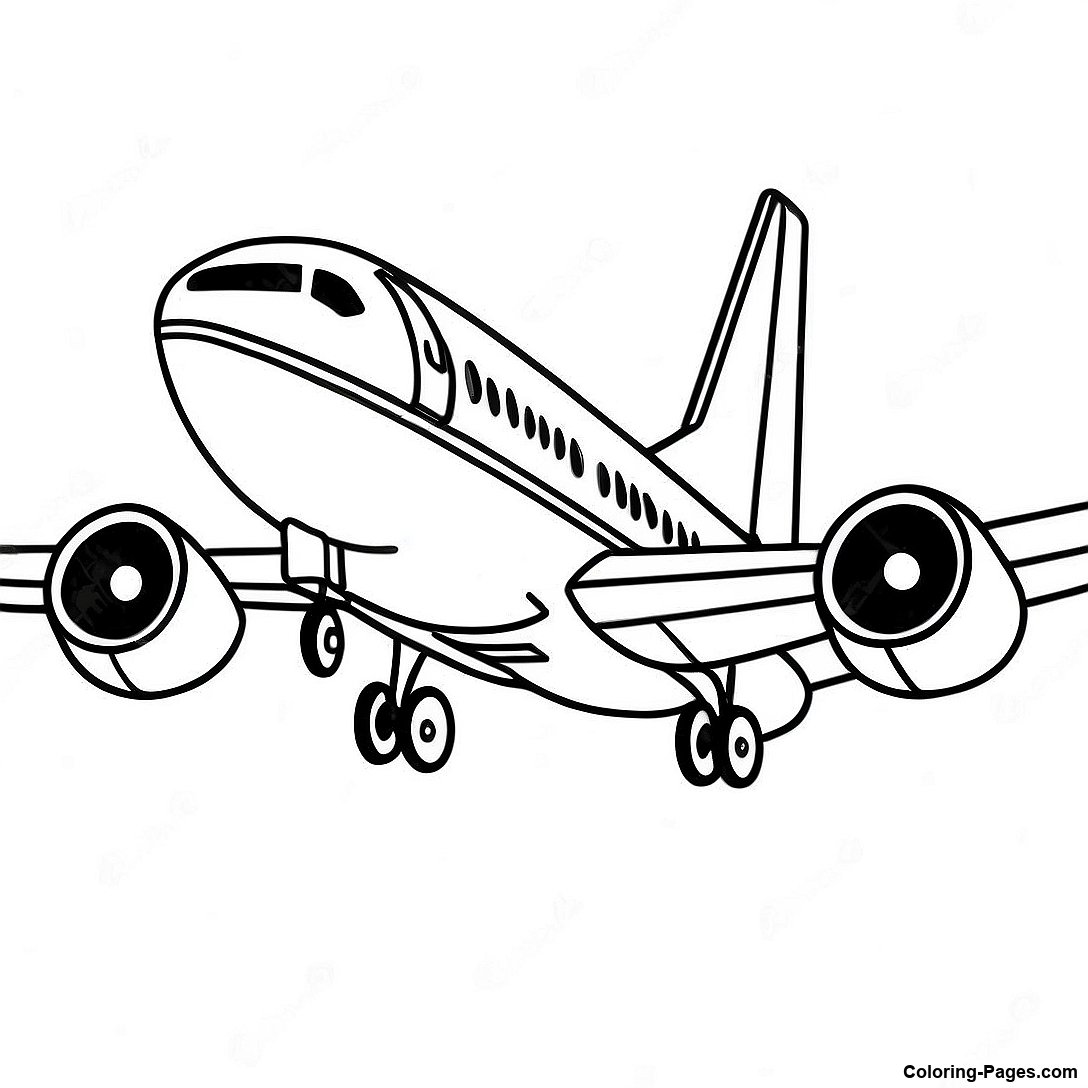 Boeing 737 Takeoff Coloring Page | Coloring-Pages.com