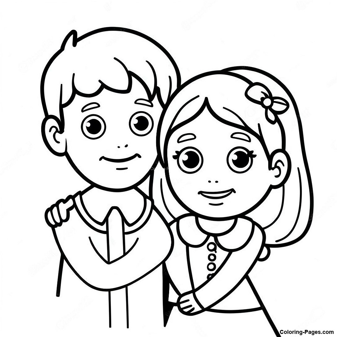 Boy And Girl Coloring Page | Coloring-Pages.com