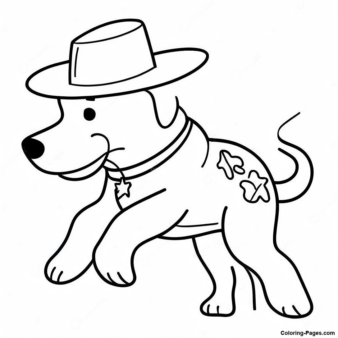 Brave Sheriff Labrador In Action Coloring Page | Coloring-Pages.com