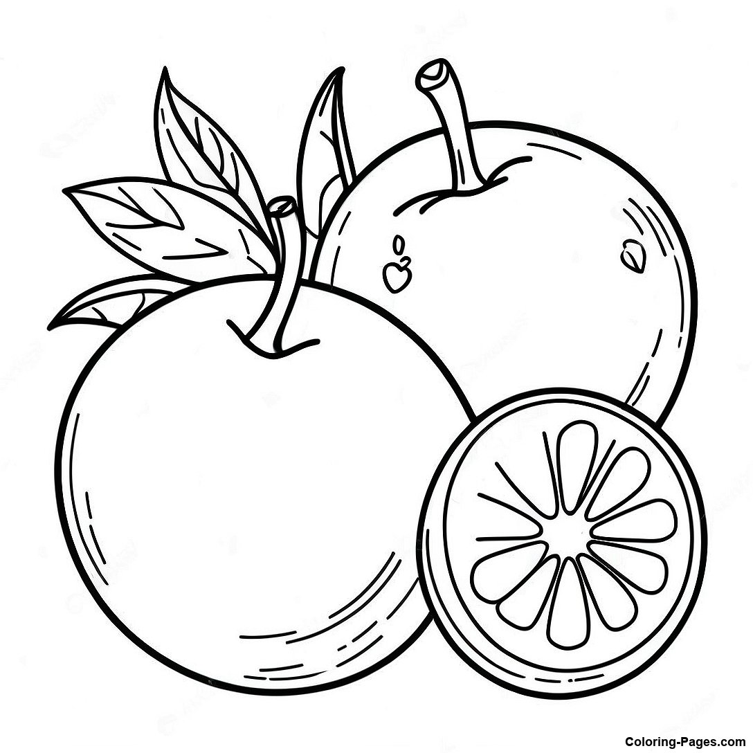 Bright Orange Fruit Coloring Page | Coloring-Pages.com