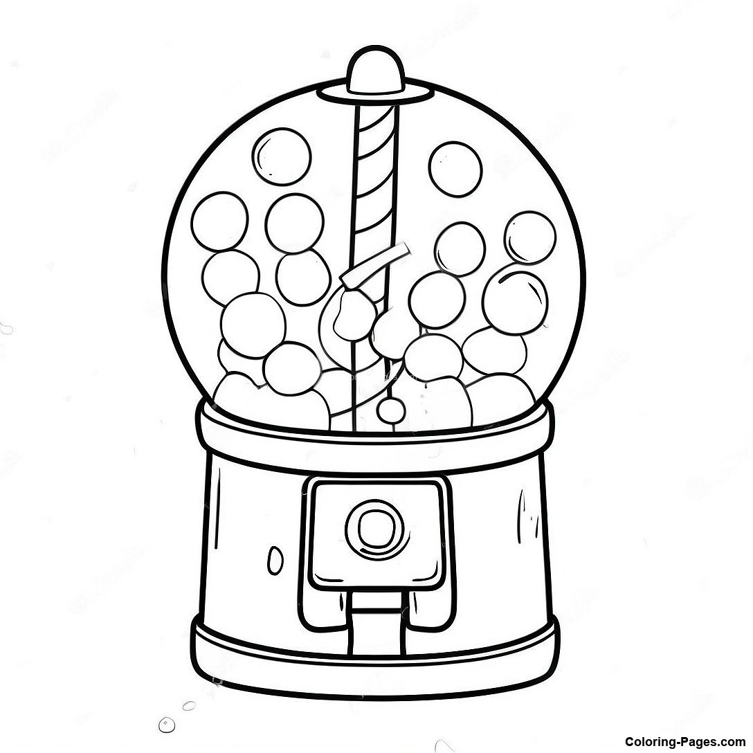 Bubble Gum Machine Coloring Page | Coloring-Pages.com