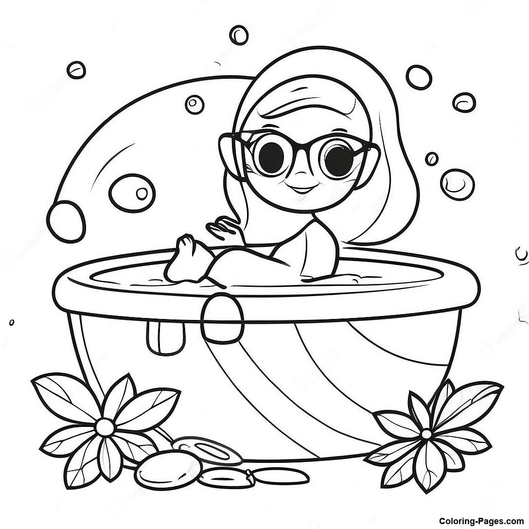 Bubbly Spa Day Coloring Page | Coloring-Pages.com