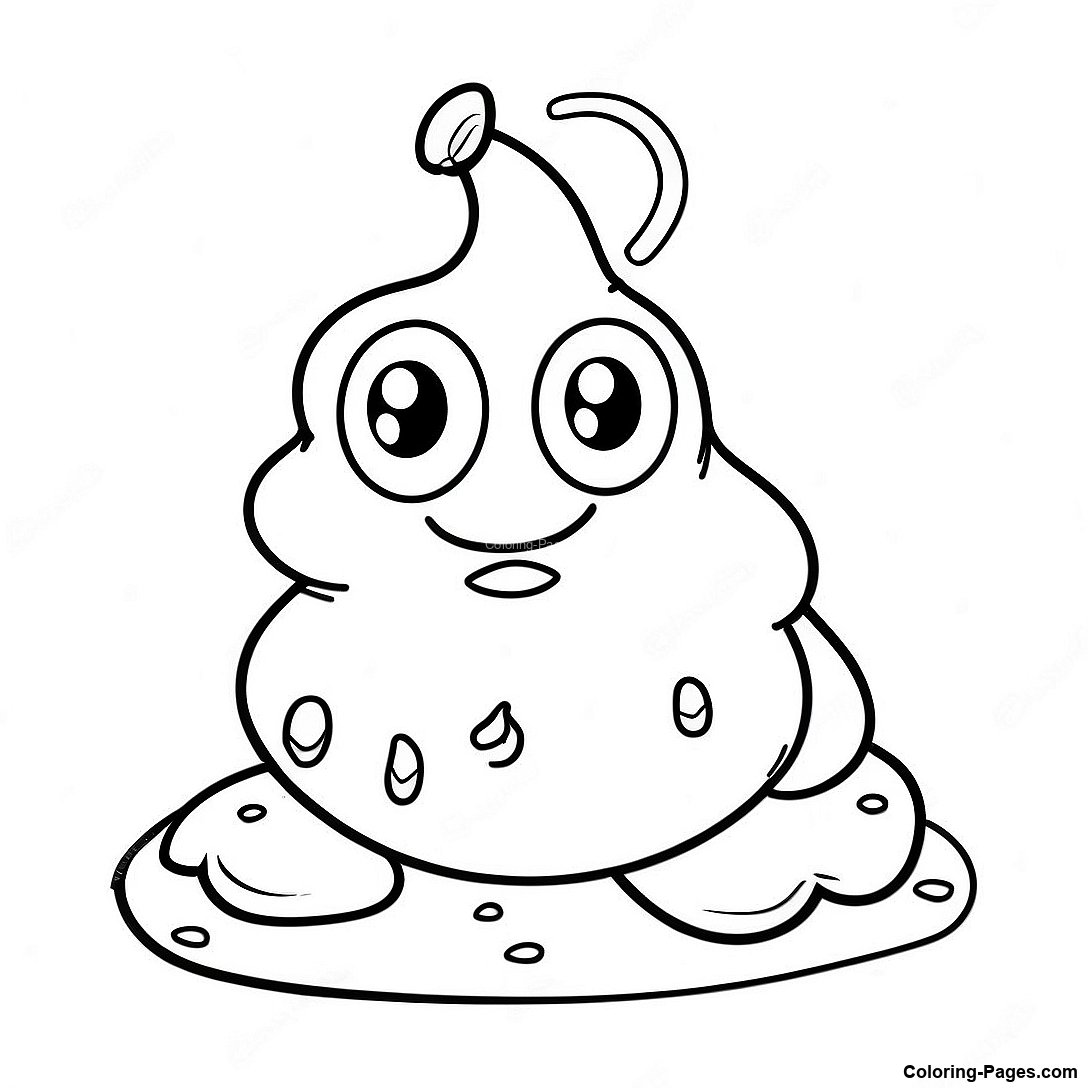 Cartoon Poop Character Coloring Page | Coloring-Pages.com