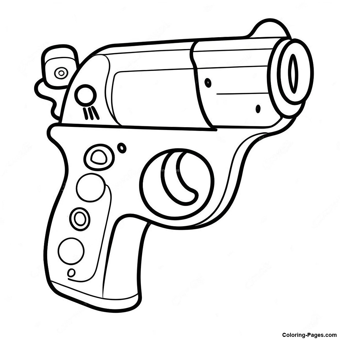 Cartoonish Toy Gun Coloring Page | Coloring-Pages.com
