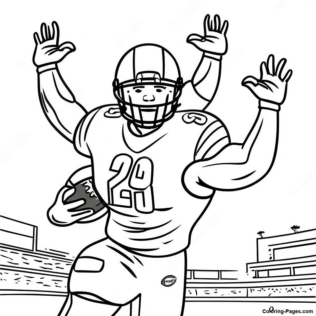 Ceedee Lamb Touchdown Celebration Coloring Page | Coloring-Pages.com