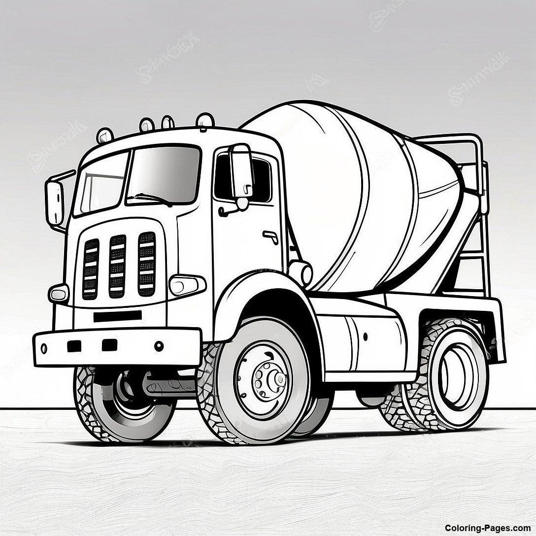 Cement Truck Coloring Page | Coloring-Pages.com