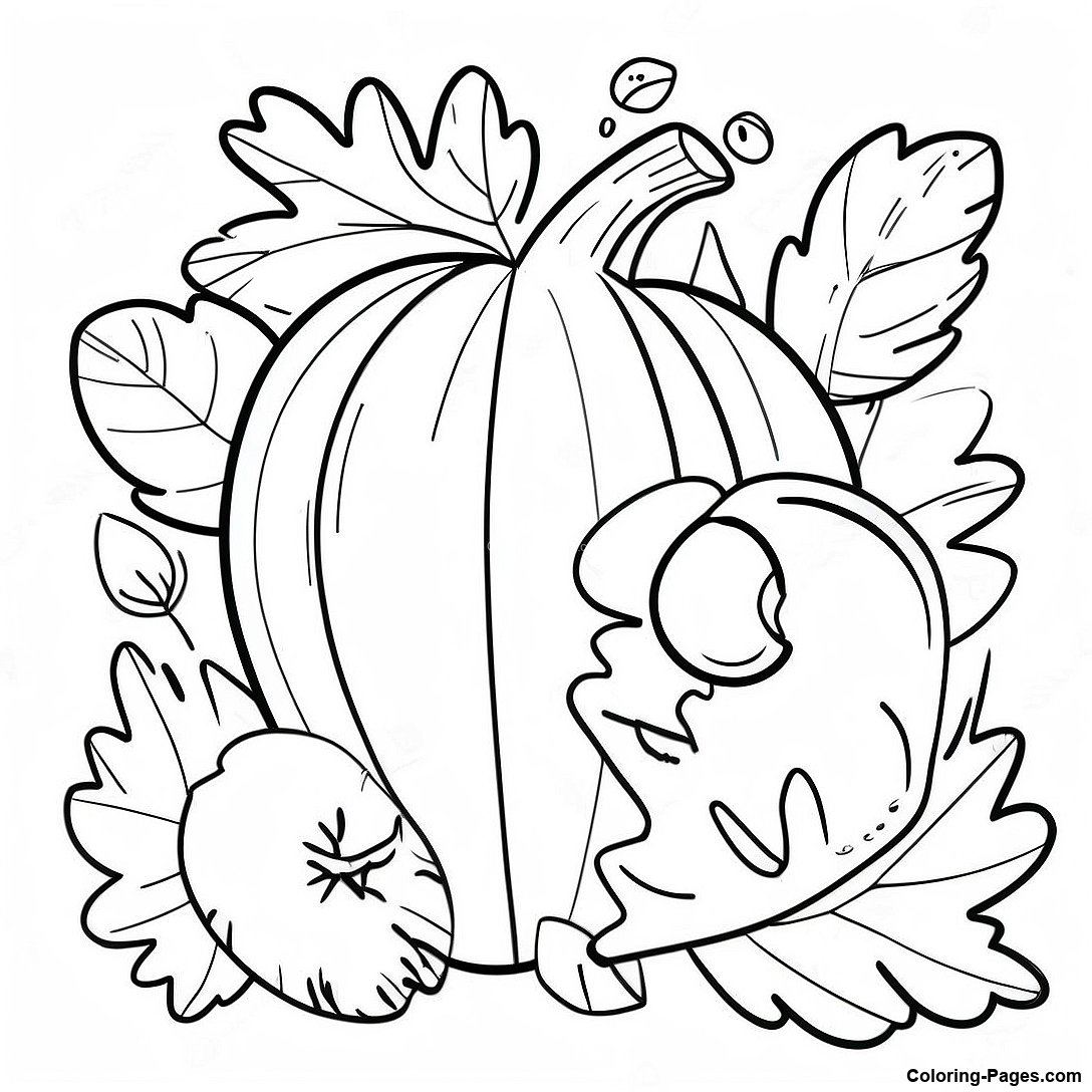 Charming Fall Foliage Coloring Page | Coloring-Pages.com