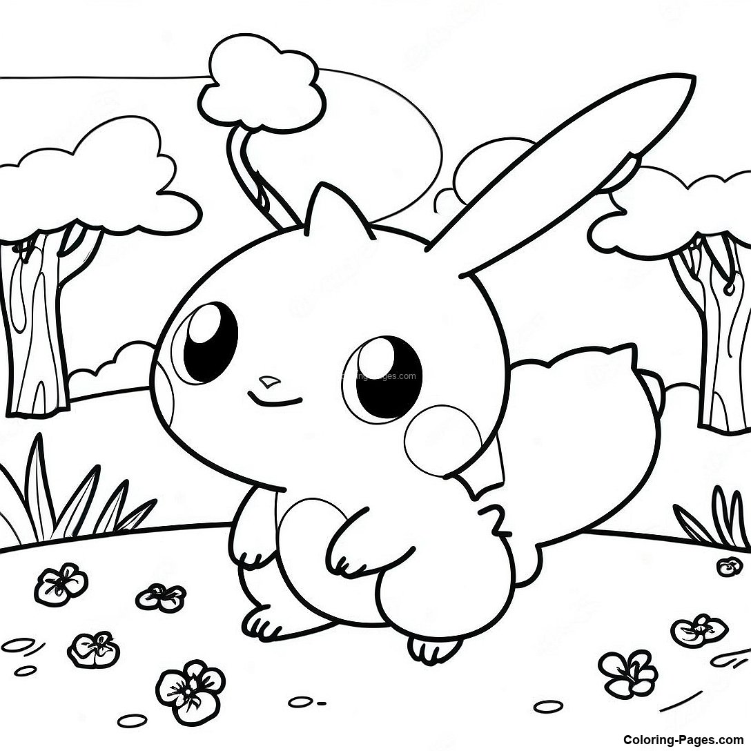 Charming Pokemon Landscape Coloring Page | Coloring-Pages.com
