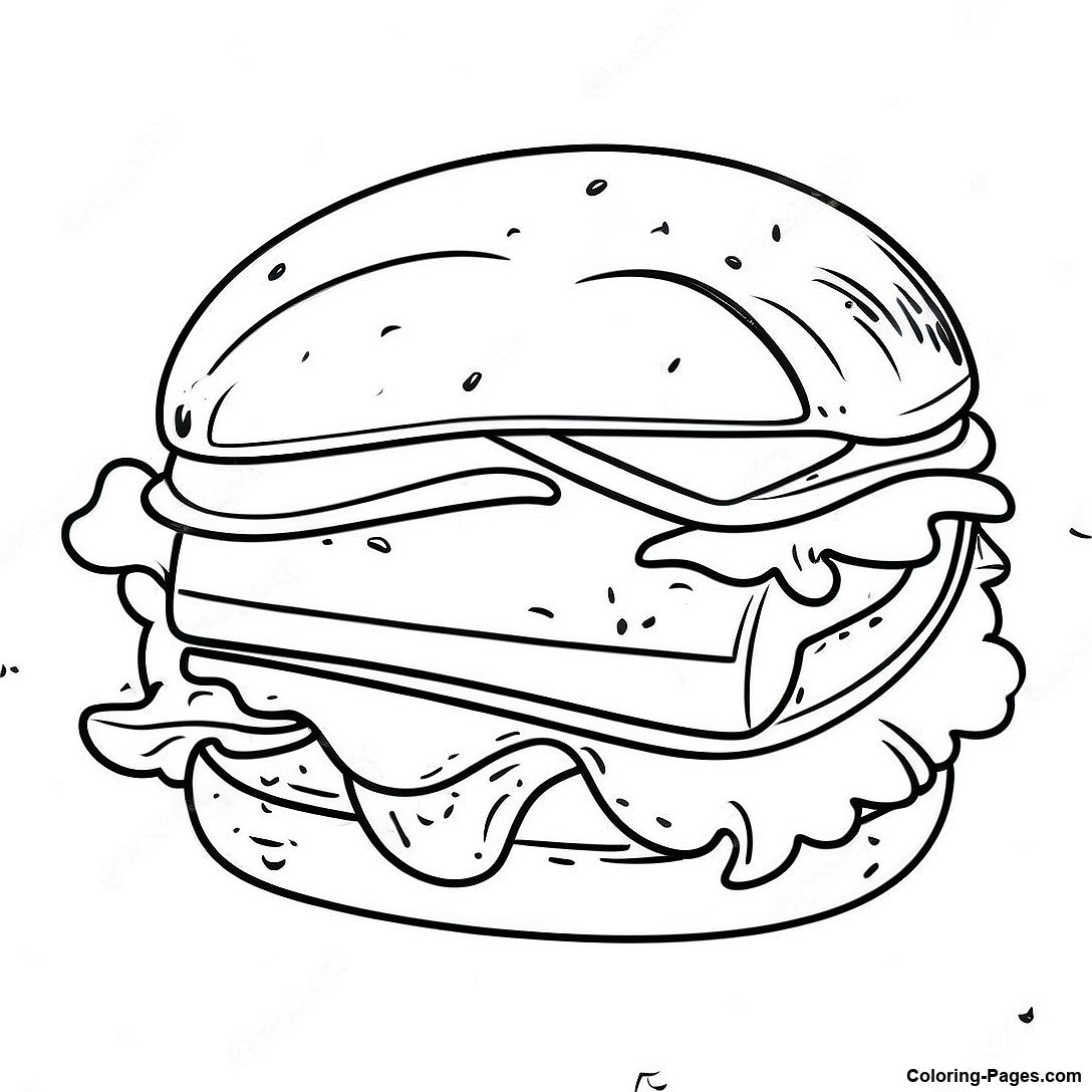 Cheesy Sandwich Coloring Page | Coloring-Pages.com