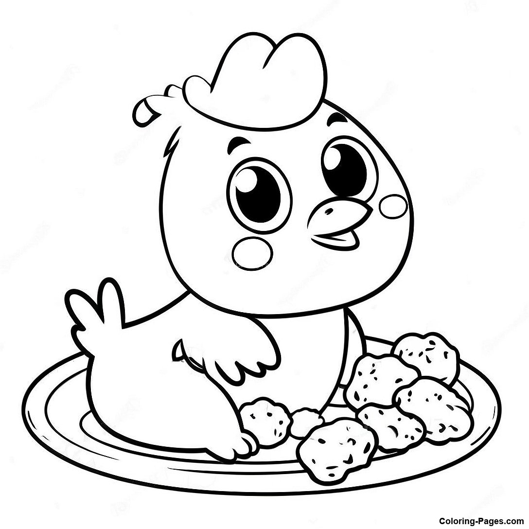 Chicken Nugget Coloring Page | Coloring-Pages.com