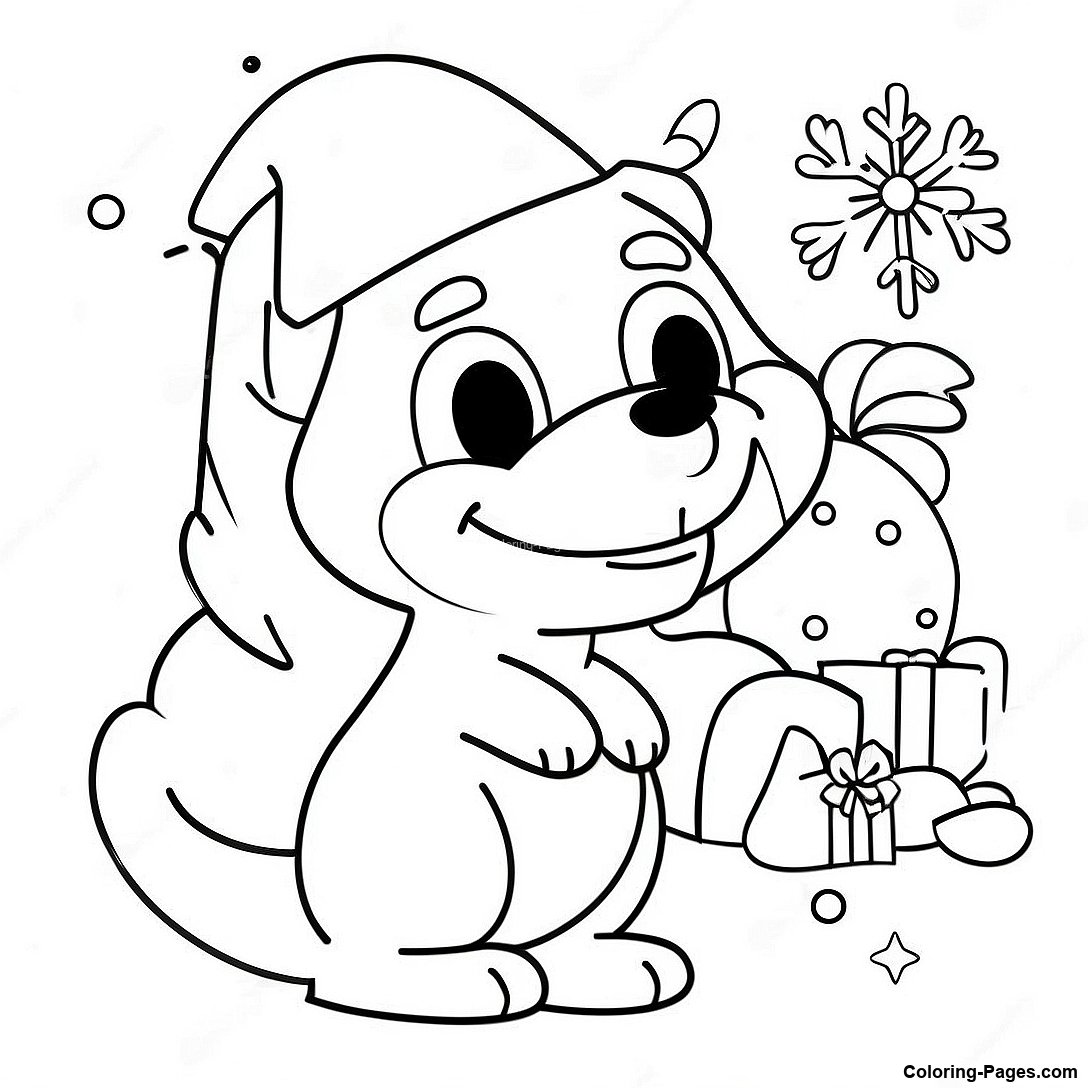 Christmas Bluey Coloring Page | Coloring-Pages.com