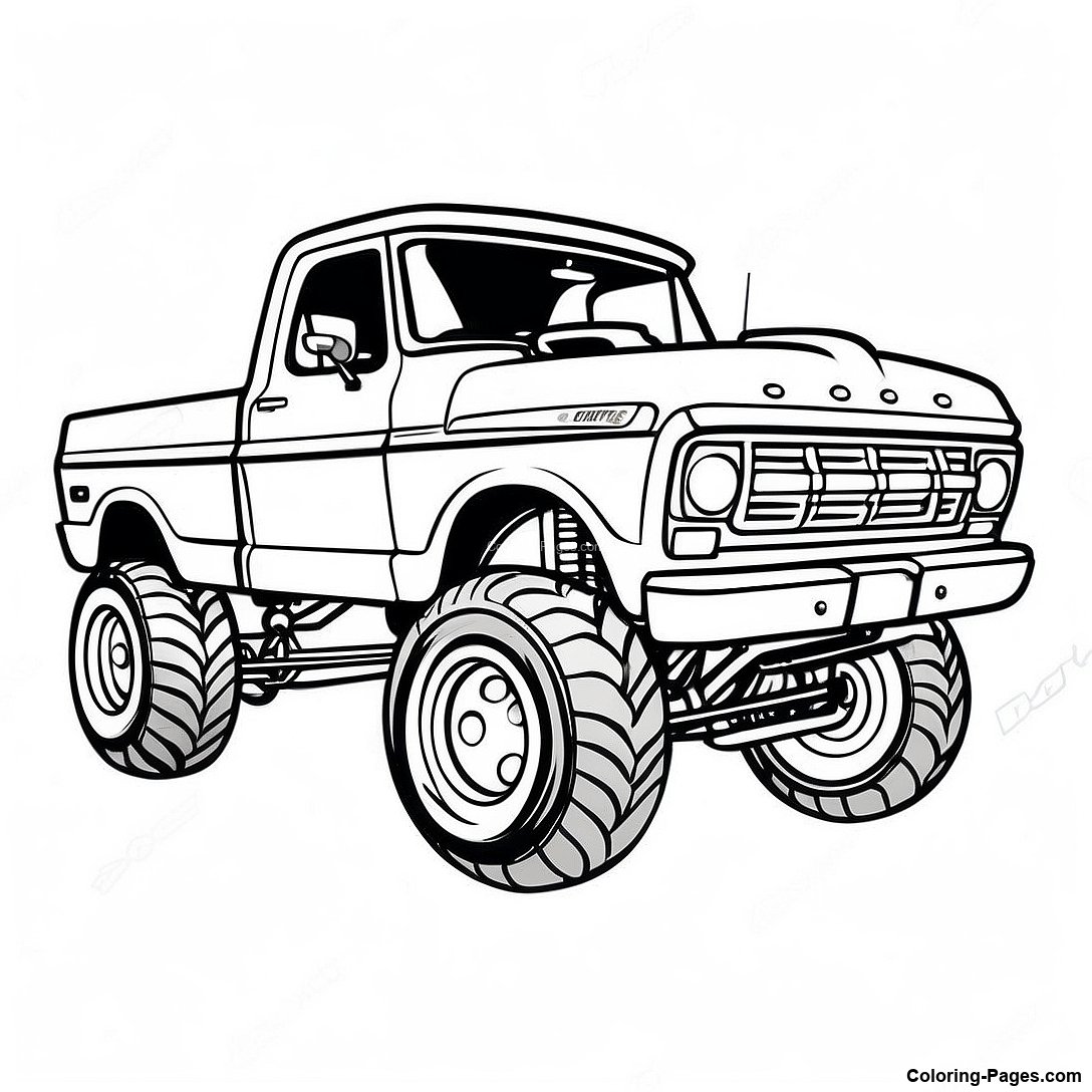 Classic Lifted Ford Truck Coloring Page | Coloring-Pages.com