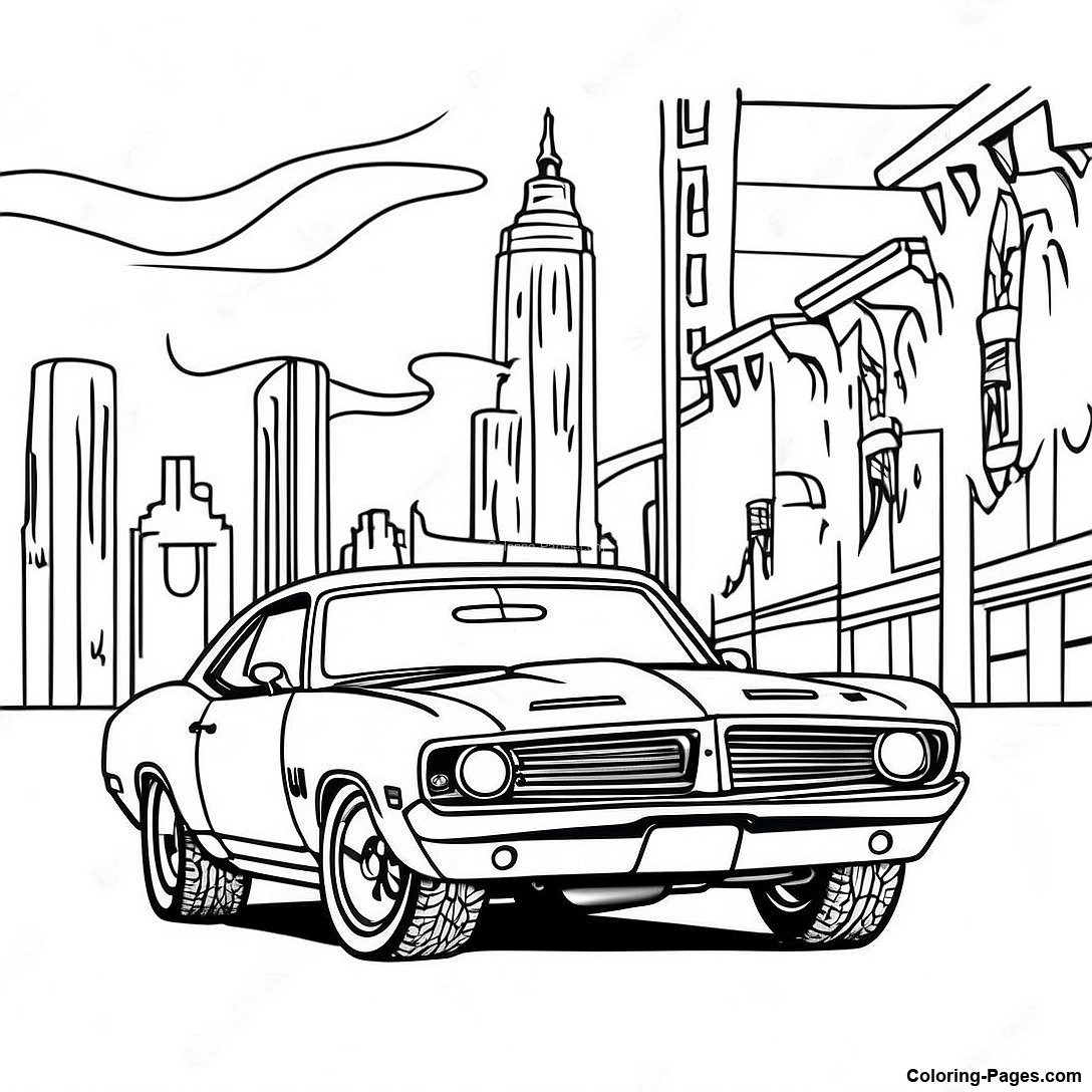 Classic Muscle Car Coloring Page | Coloring-Pages.com