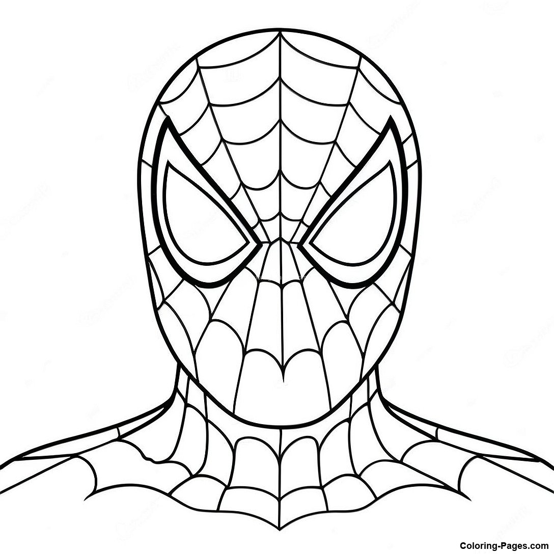 Classic Spiderman Face Coloring Page | Coloring-Pages.com