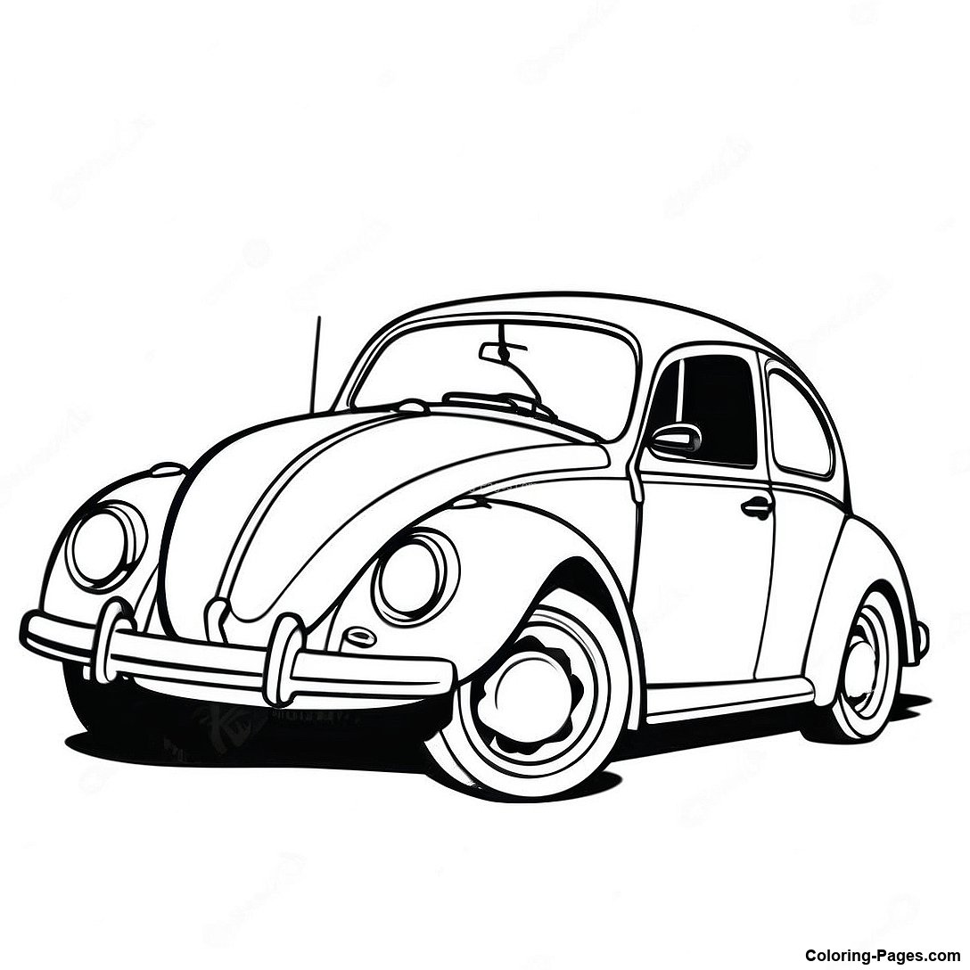 Classic Volkswagen Beetle Coloring Page | Coloring-Pages.com