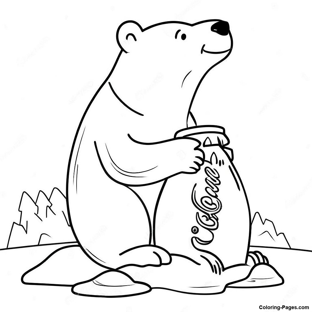 Coca Cola Polar Bear Coloring Page | Coloring-Pages.com