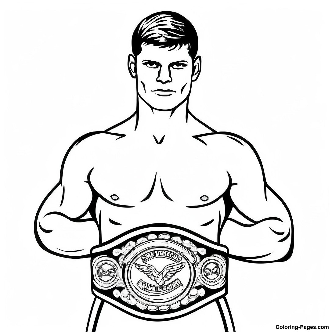 Cody Rhodes With Championship Belt Coloring Page | Coloring-Pages.com