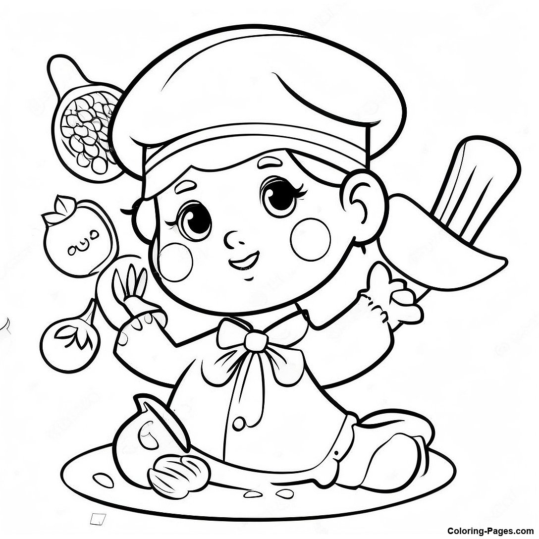 Colette With A Chef Hat Coloring Page | Coloring-Pages.com