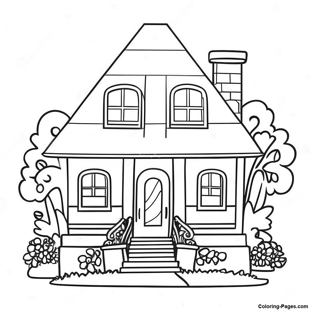 Colorful Barbie Dream House Coloring Page | Coloring-Pages.com