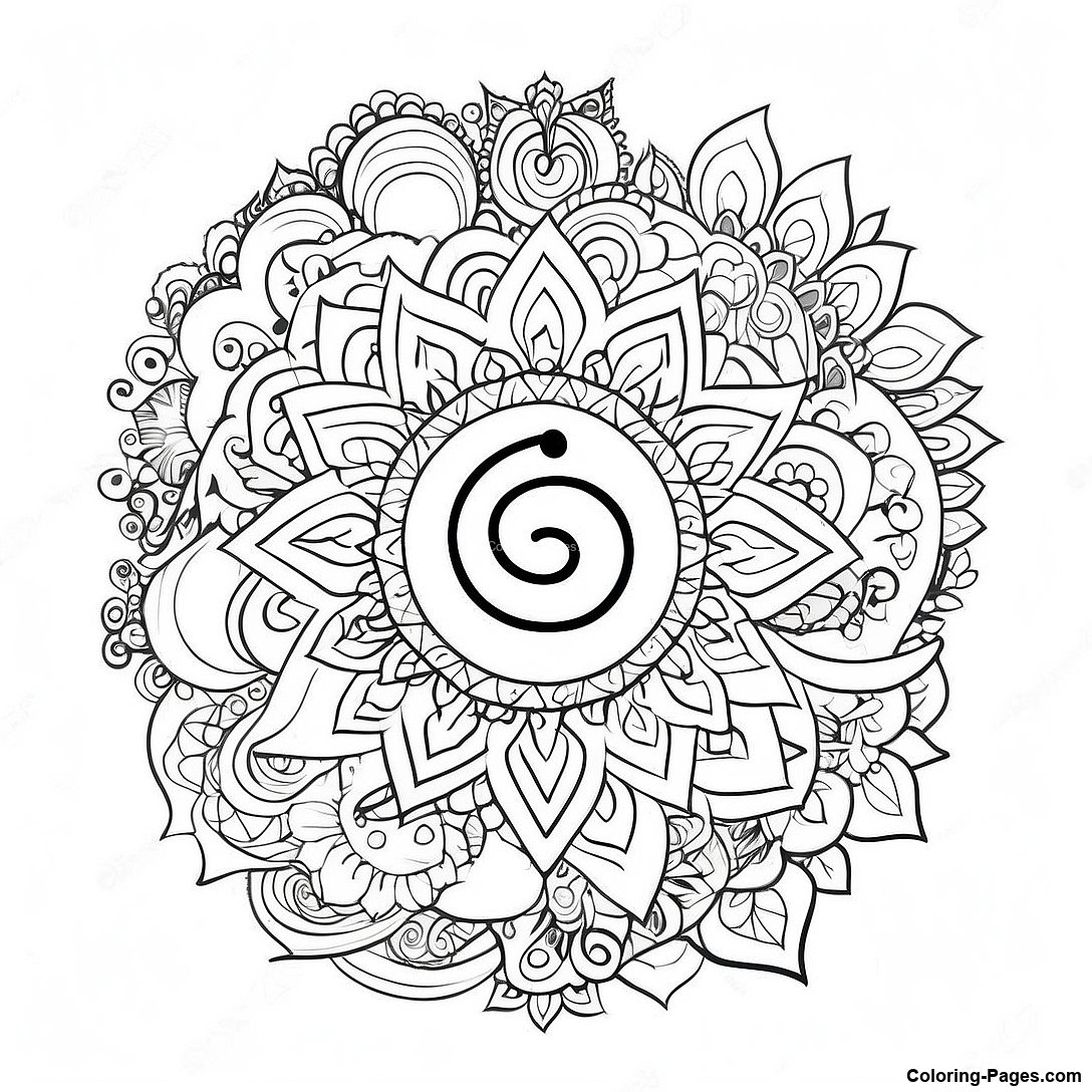 Colorful Chakra Symbols Coloring Page | Coloring-Pages.com