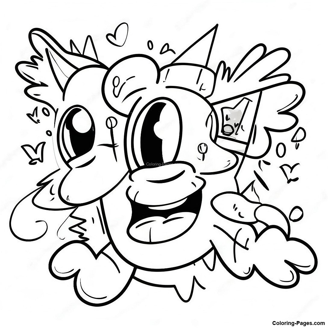 Colorful Dope Graffiti Coloring Page | Coloring-Pages.com
