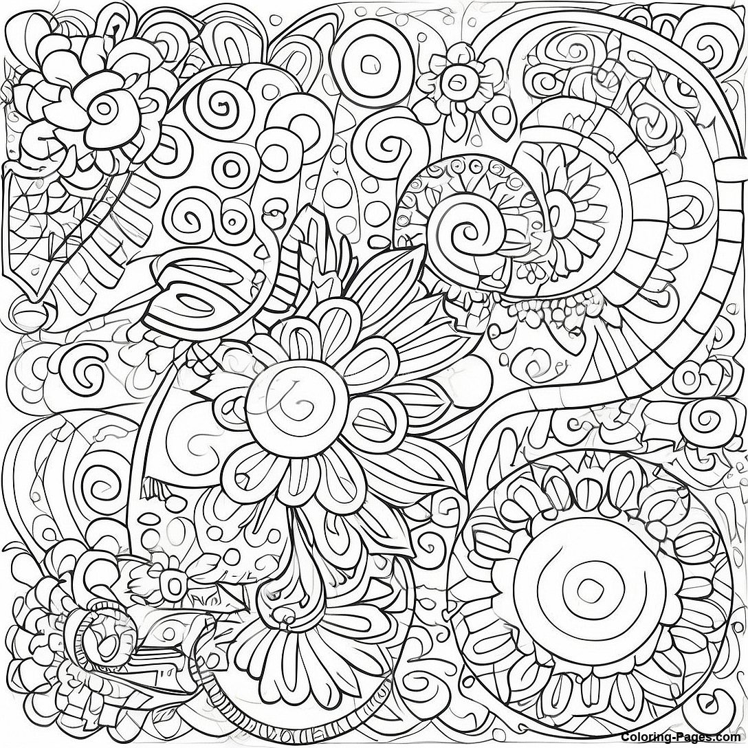 Colorful Math Patterns Coloring Page | Coloring-Pages.com