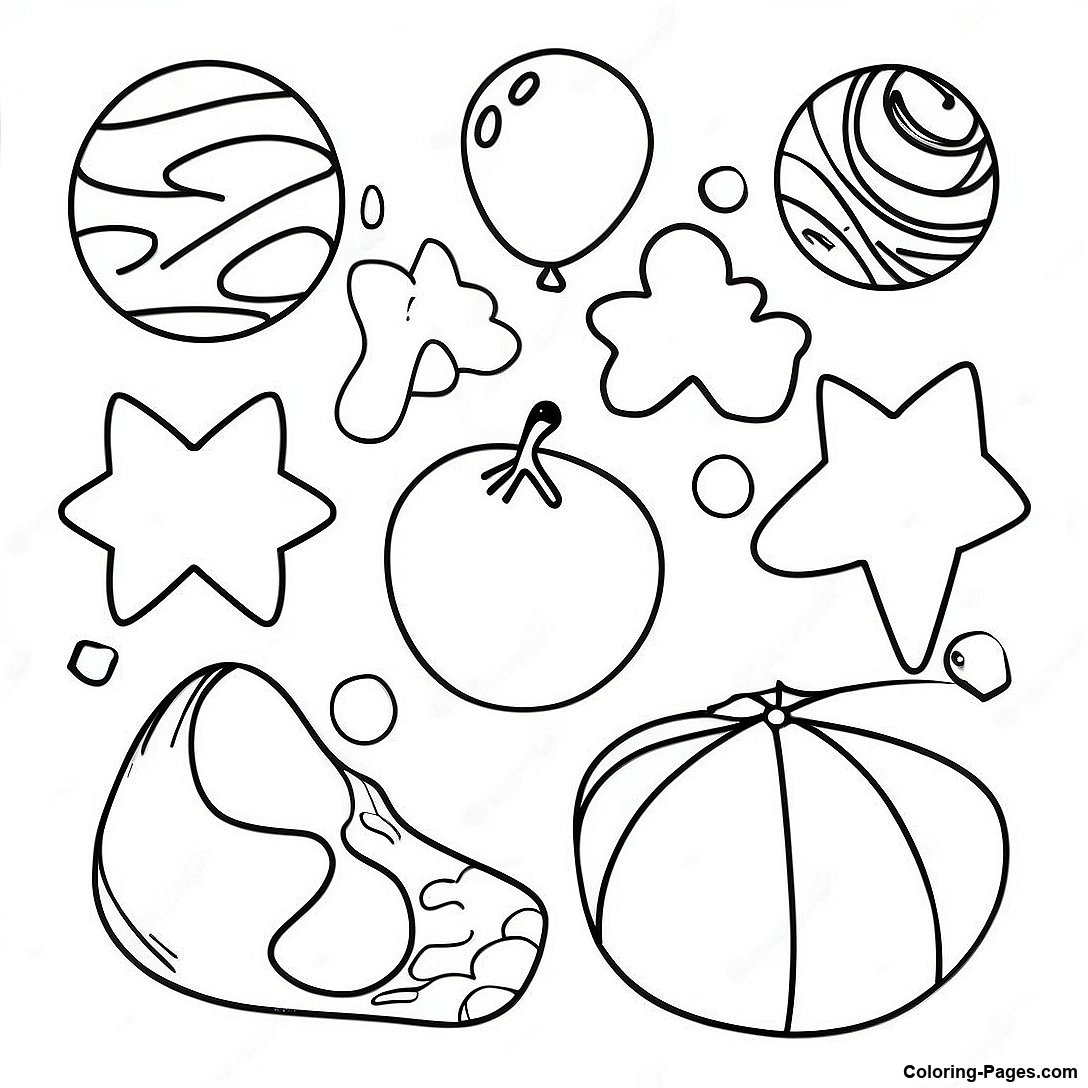 Colorful Obj Shapes Coloring Page | Coloring-Pages.com