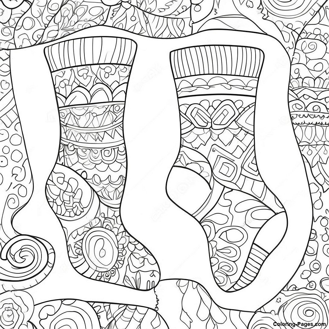 Colorful Sock Patterns Coloring Page | Coloring-Pages.com