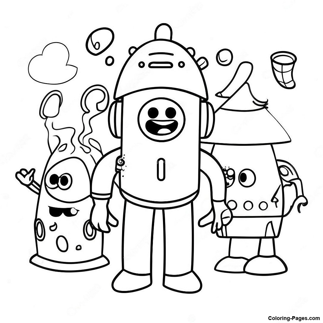 Colorful Storybots Adventure Coloring Page | Coloring-Pages.com