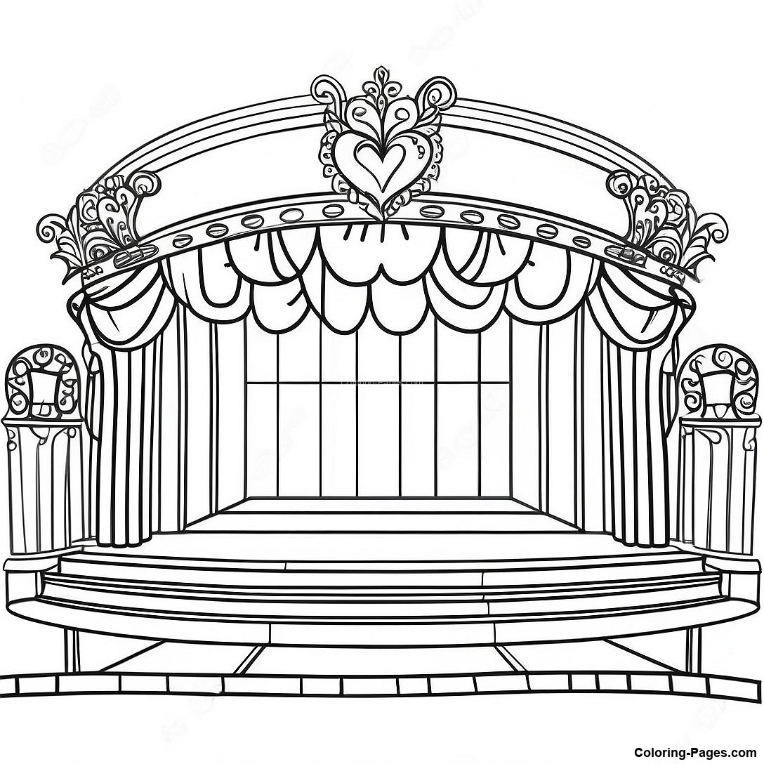 Colorful Theater Stage Coloring Page | Coloring-Pages.com