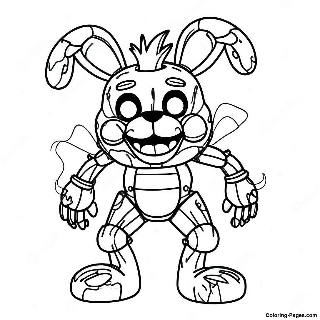 Creepy Springtrap Fnaf Coloring Page | Coloring-Pages.com