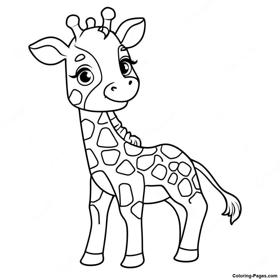 Cute Baby Giraffe Coloring Page | Coloring-Pages.com