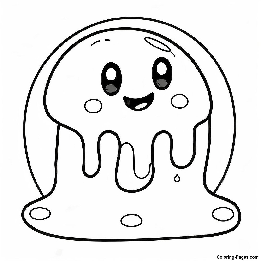 Cute Cartoon Slime Coloring Page | Coloring-Pages.com