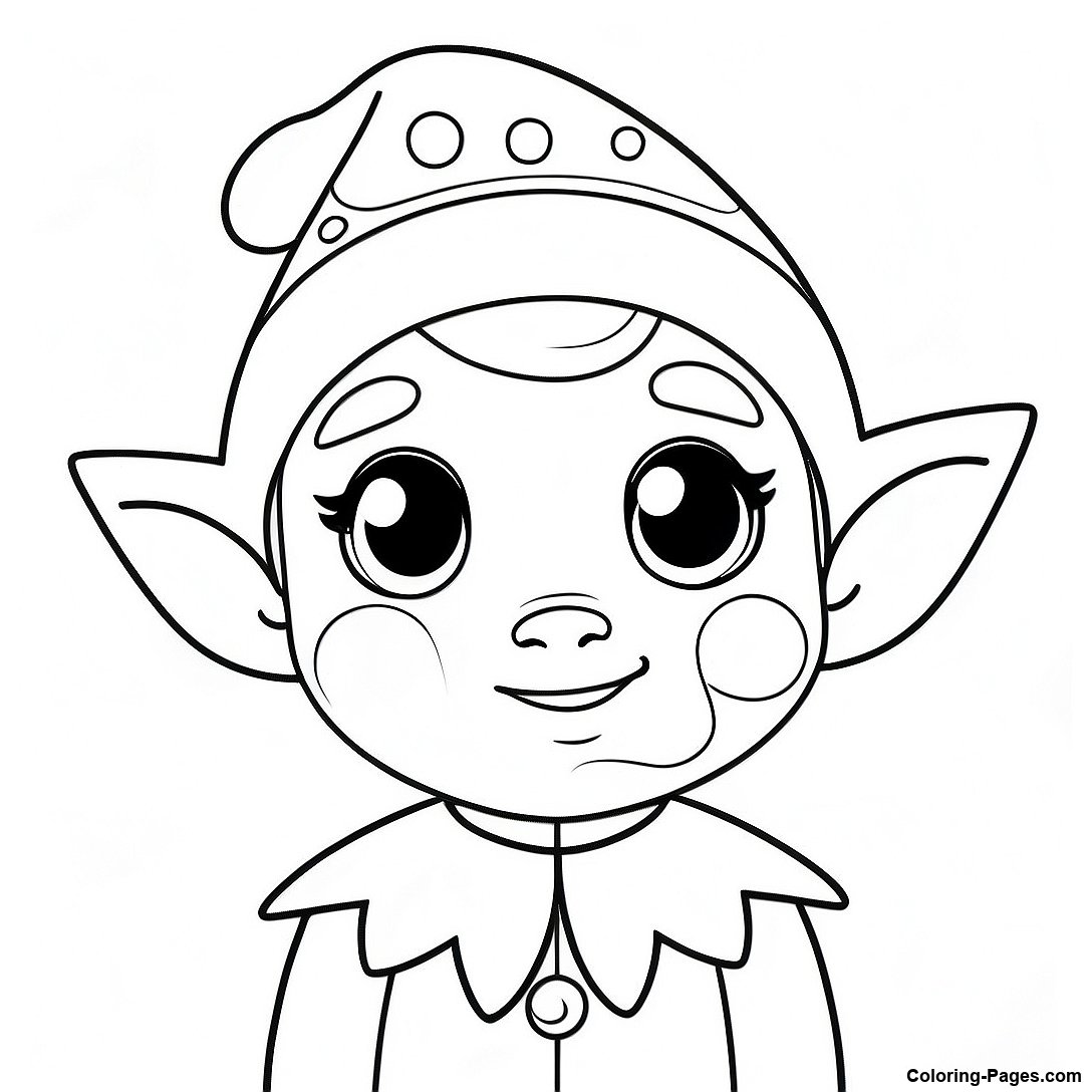 Cute Elf Coloring Page | Coloring-Pages.com